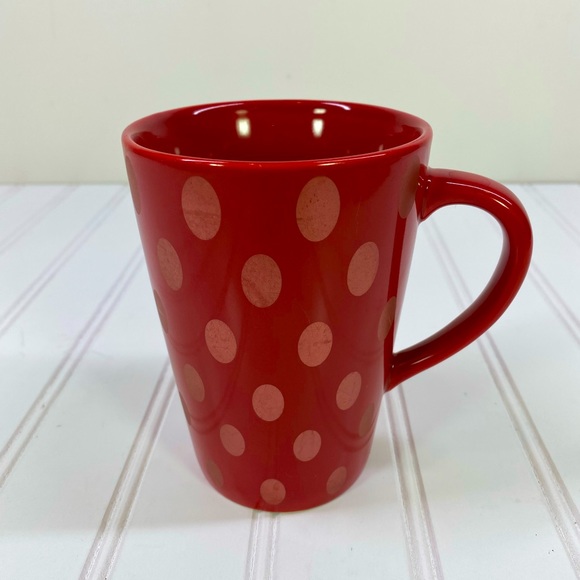 Starbucks | Dining | Starbucks 205 Red Ceramic Mug With Polka Dots ...